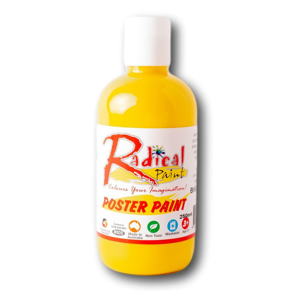 Radical Poster Paint Brilliant Yellow 250ml – Melbourne Arts & Crafts