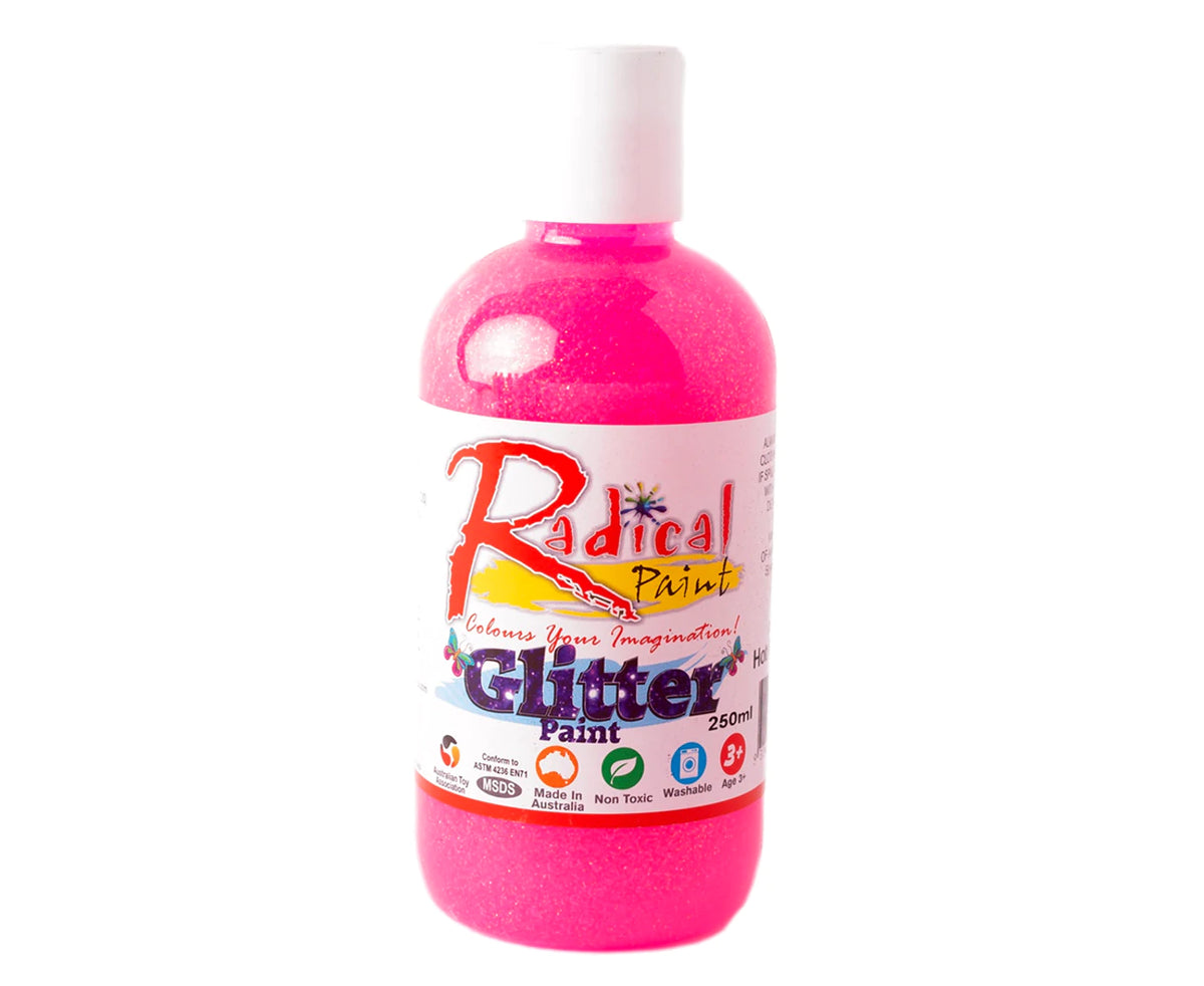 Radical Glitter Poster Paint Hot Pink 250ml – Melbourne Arts & Crafts
