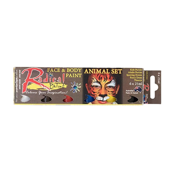 Radical Face & Body Paint - Animal Set 6 x 21ml – Melbourne Arts & Crafts