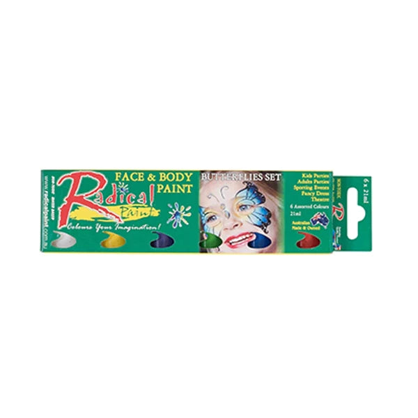 Radical Face & Body Paint - Butterflies Set 6 x 21ml – Melbourne Arts ...