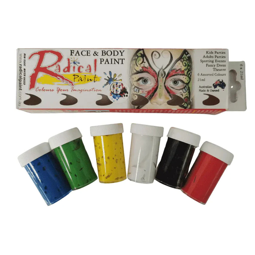 Radical Face & Body Paint - Starter Set 6 x 21ml – Melbourne Arts & Crafts