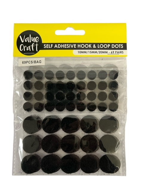 Value Craft Self Adhesive Loop/Hook Dots Black Pk69 – Melbourne Arts ...