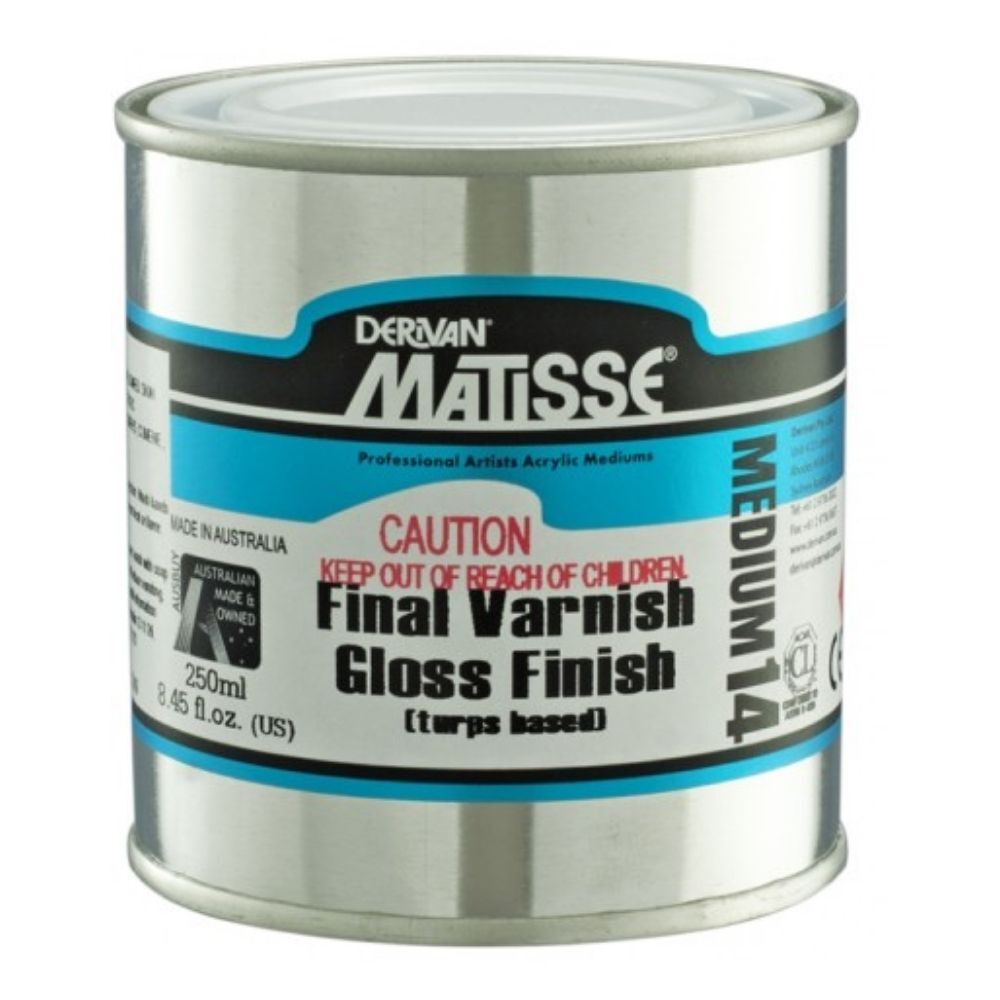 Derivan Matisse Final Varnish Gloss Finish 250ml (Turps Based ...